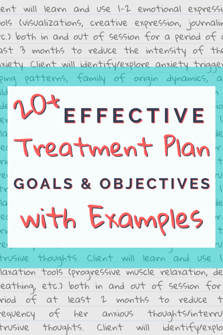 20+ Effective Treatment Plan Goals and Objectives (+ PDF with Examples ...