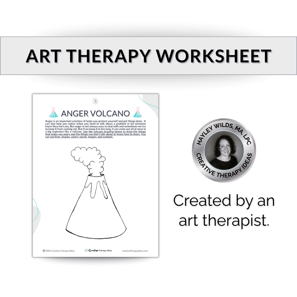 Anger Volcano Art Therapy Worksheet Packet - Creative Therapy Ideas