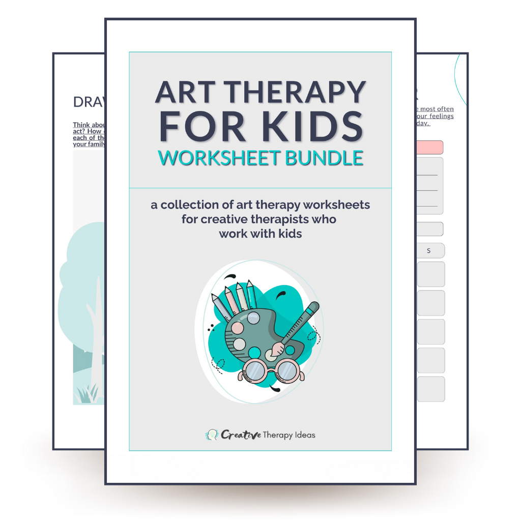 Art Therapy Worksheets for Kids Bundle: 60-page PDF - Creative Therapy ...