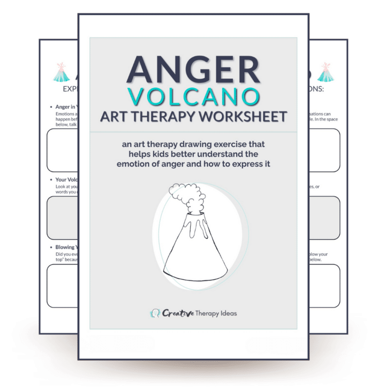 Anger Volcano Art Therapy Worksheet Packet - Creative Therapy Ideas