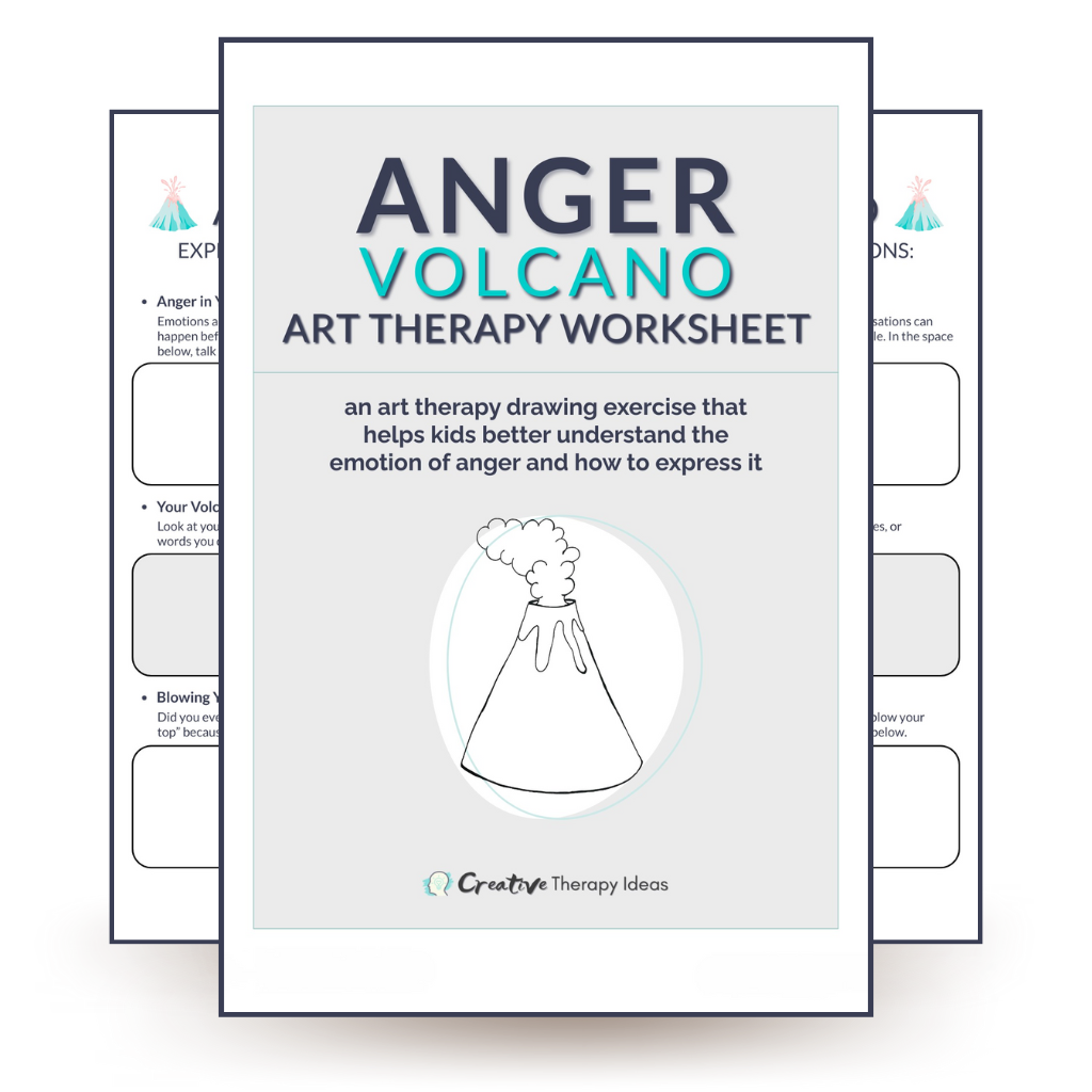 Anger Volcano Art Therapy Worksheet Packet - Creative Therapy Ideas