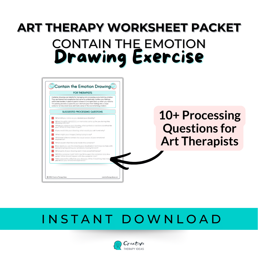 Contain the Emotion Art Therapy Worksheet Packet: 5 Page PDF - Creative ...