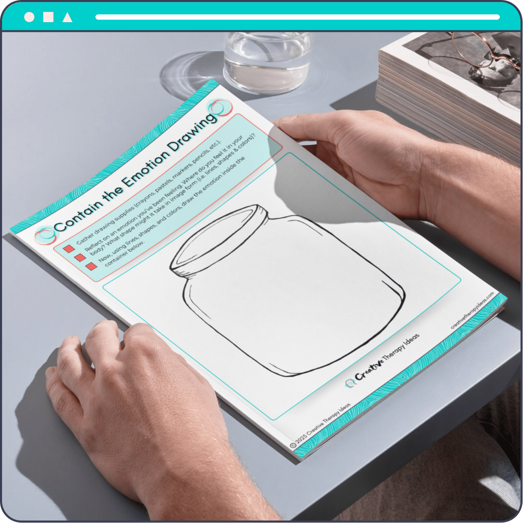 Contain the Emotion Art Therapy Worksheet Packet: 5 Page PDF - Creative ...