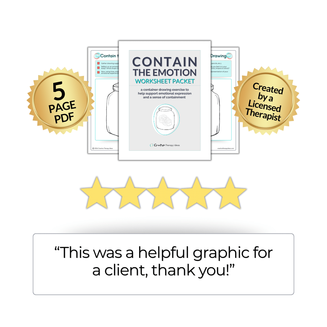 Contain the Emotion Art Therapy Worksheet Packet: 5 Page PDF - Creative ...