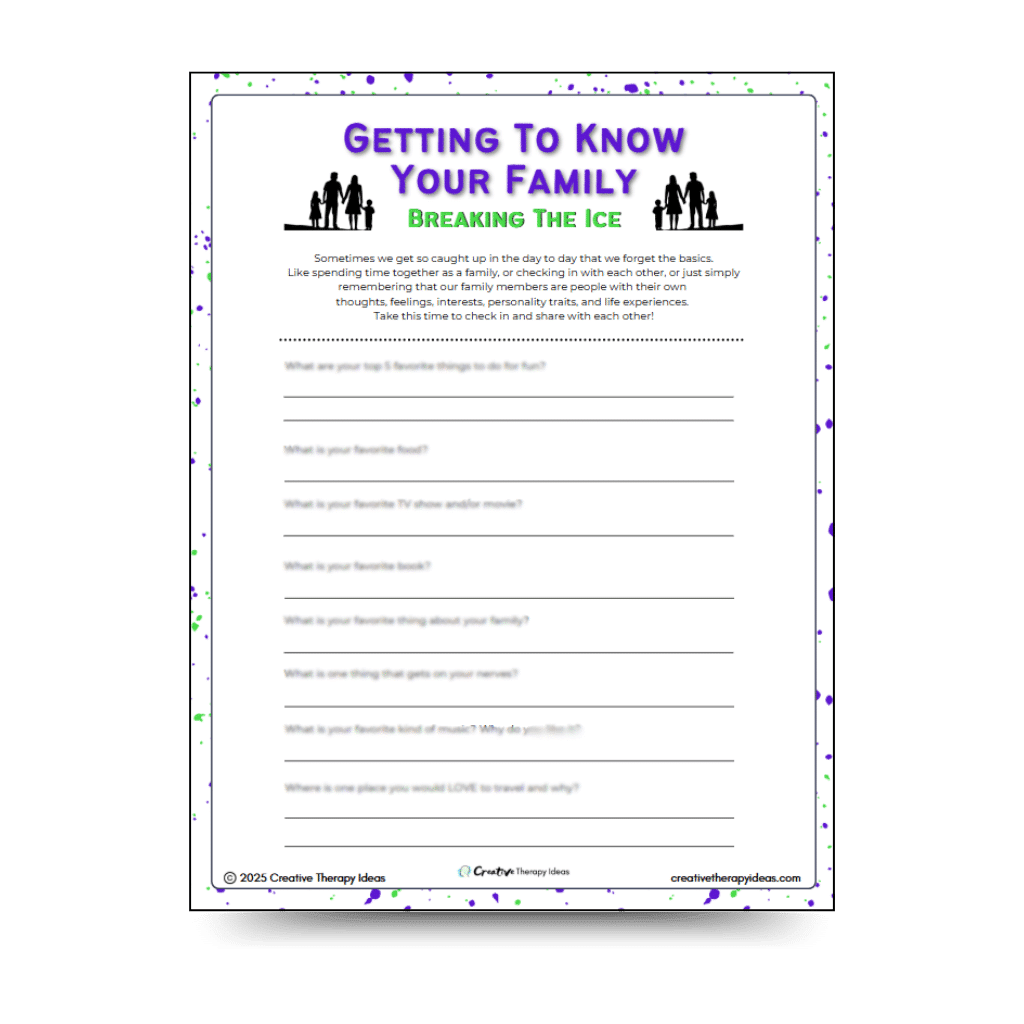 Family Therapy Activity Packet for Joining: 4-page PDF - Creative ...